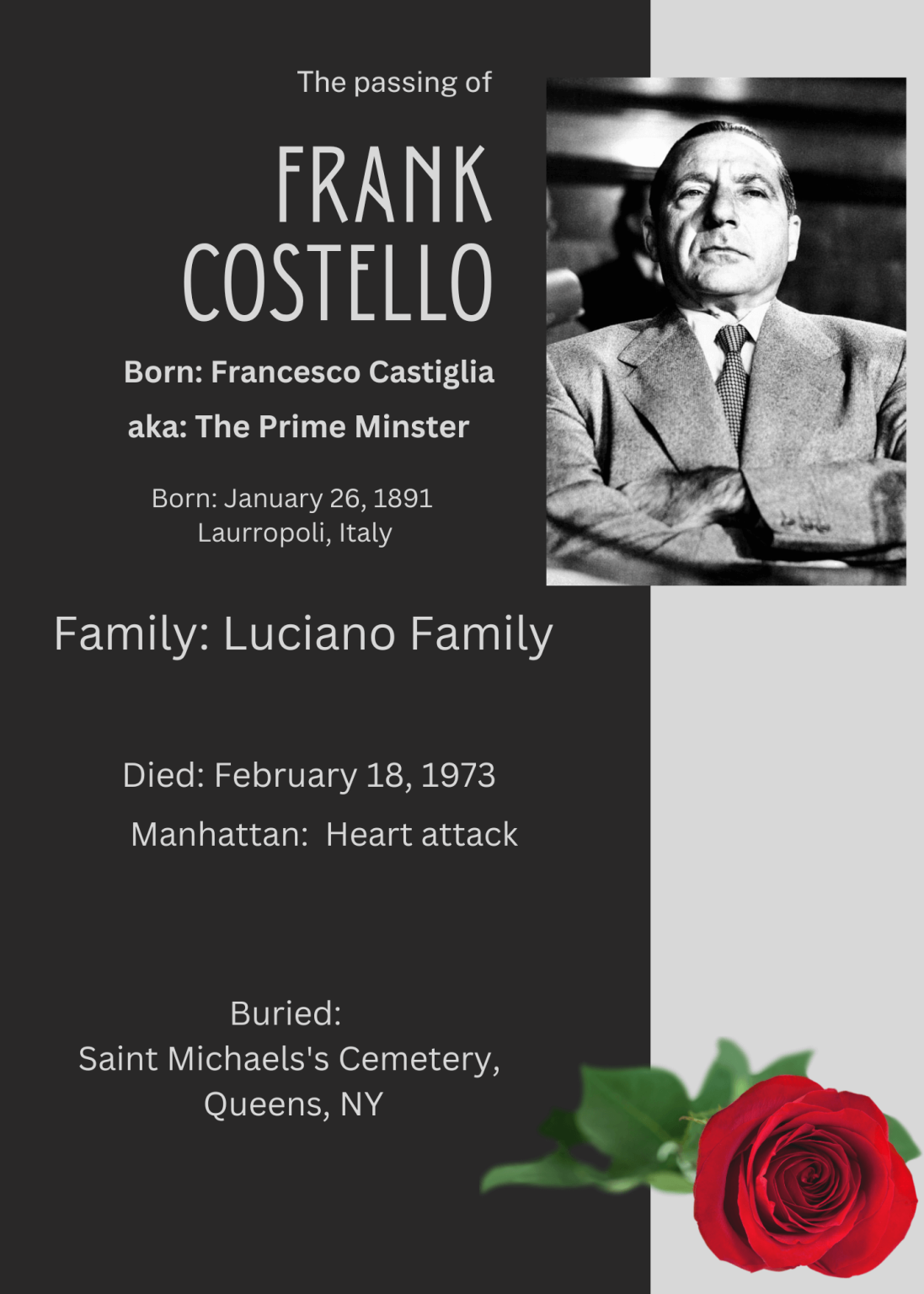 Frank “The Prime Minister” Costello - Crime and Cocktails Mafia History ...